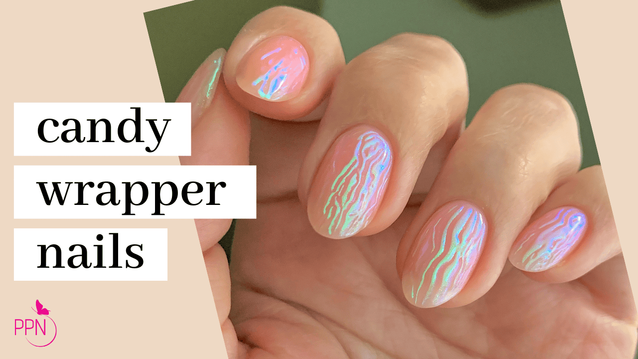 How To Candy Wrapper Nails | Iridescent Chrome | Japanese Gel Manicure ...